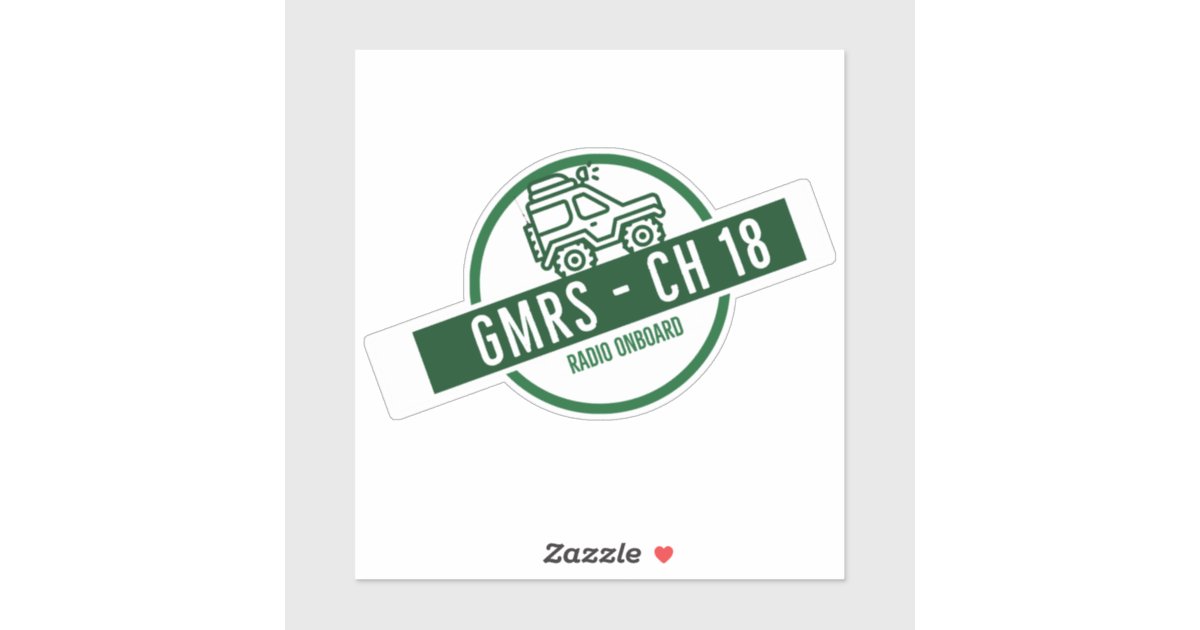 GMRS Channel 18 Sticker | Zazzle