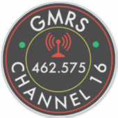GMRS Radio Channel 16 Sticker | Zazzle