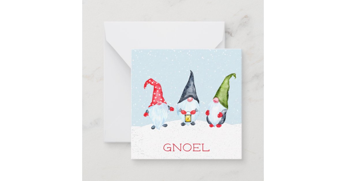 Gnoel Christmas Gnomes Note Card | Zazzle