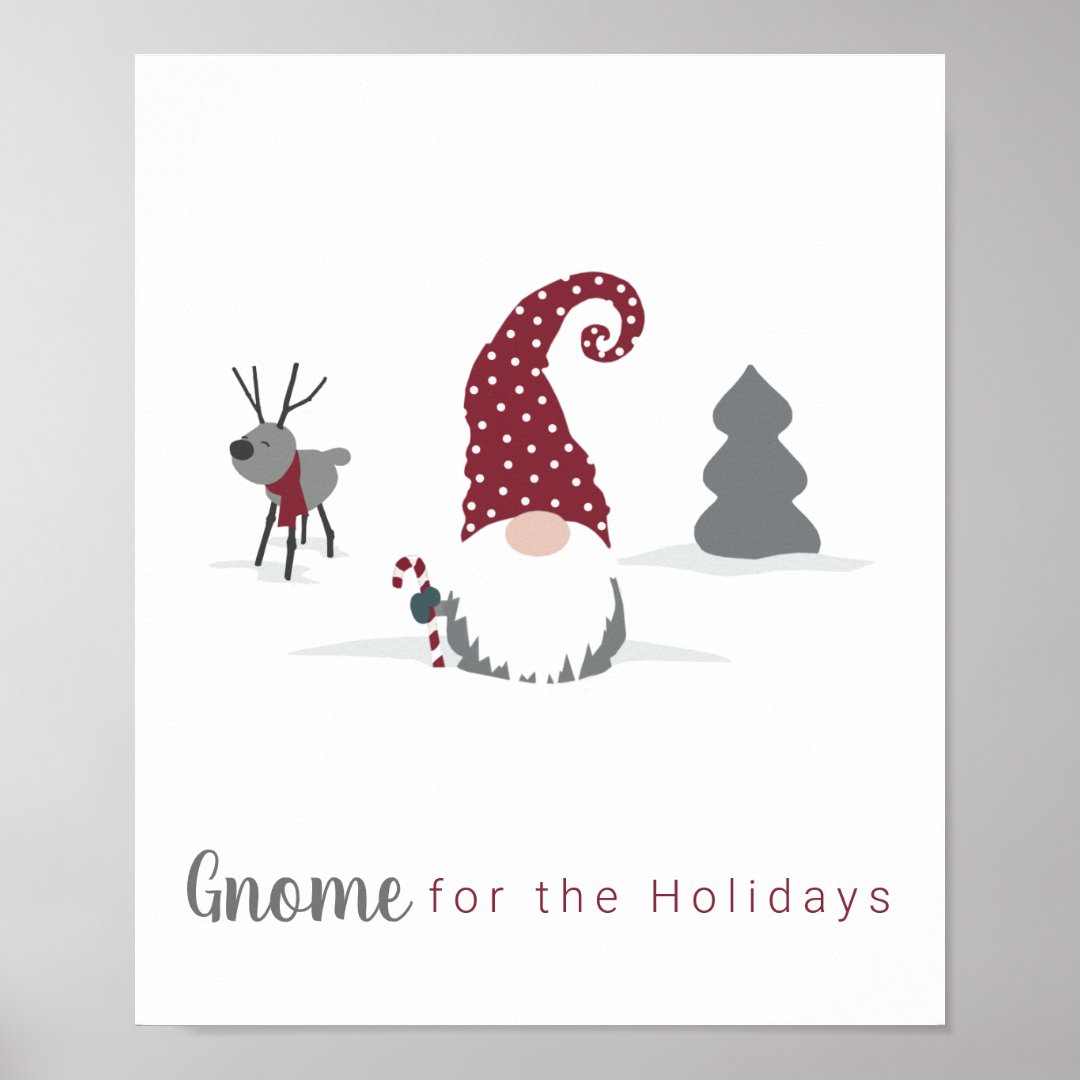 Gnome and Reindeer Scandinavian Tomte design Poster | Zazzle