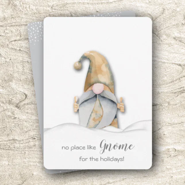 Gnome and Snow Holiday Card | Zazzle