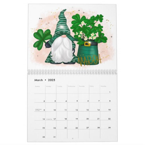 Gnome Calendar Any Year Cute Adorable Fun | Zazzle