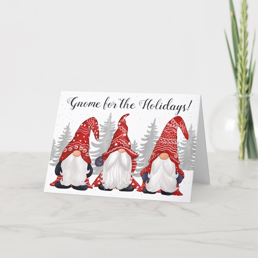 Gnome for the Holidays Family Photo Christmas Holiday Card | Zazzle