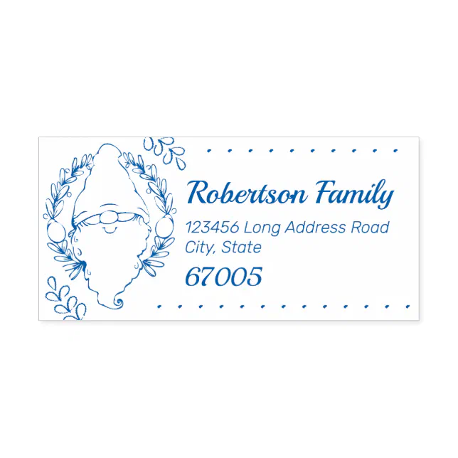 Gnome Holiday Mailing Address Family Name Self-inking Stamp | Zazzle