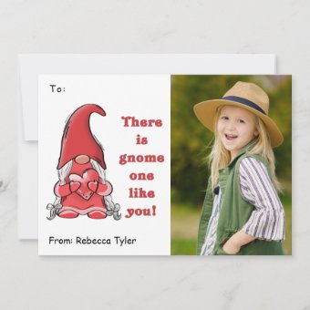 Gnome One Like You Classroom Photo Valentines Day Holiday Card | Zazzle