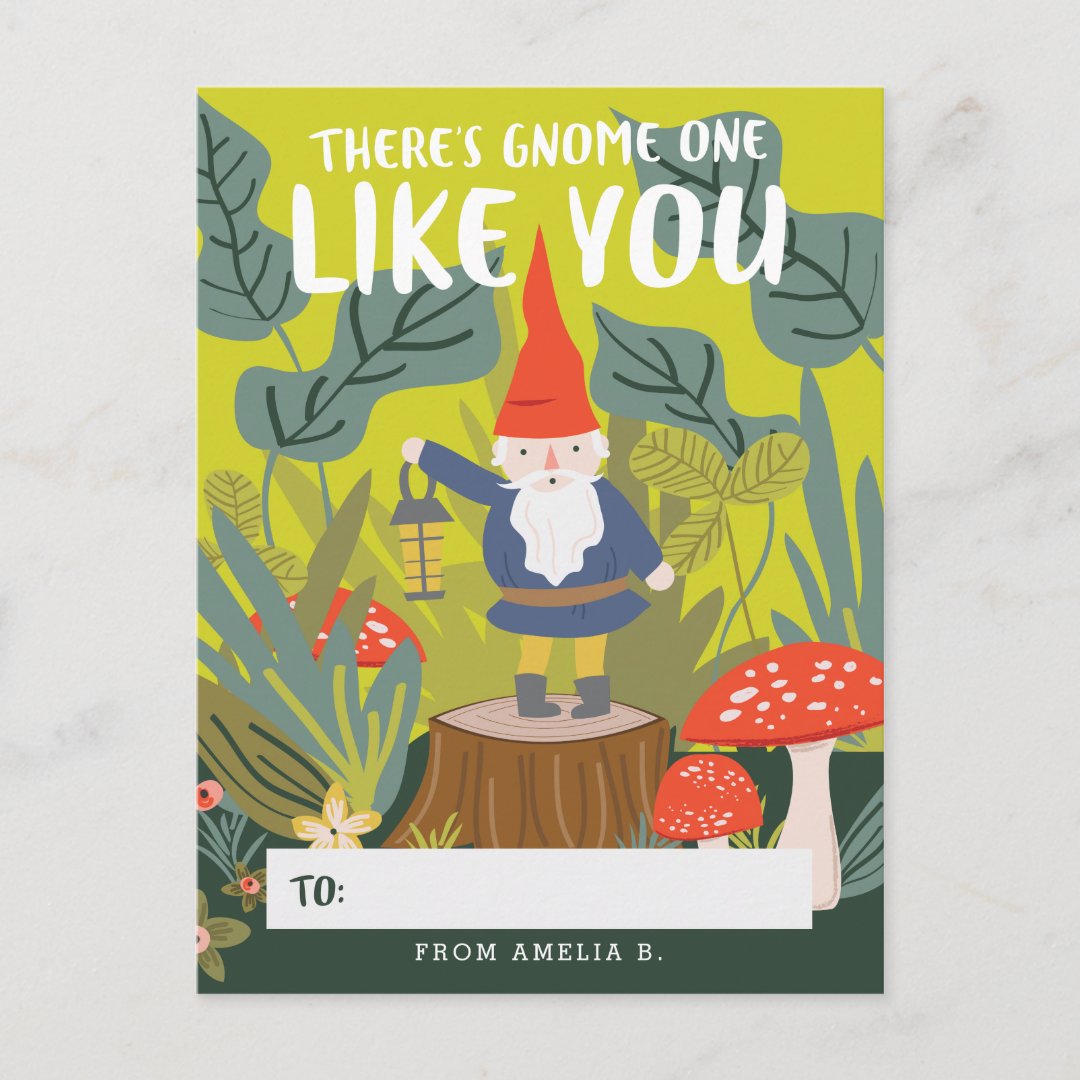 Gnome One Like You Valentine Holiday Postcard | Zazzle