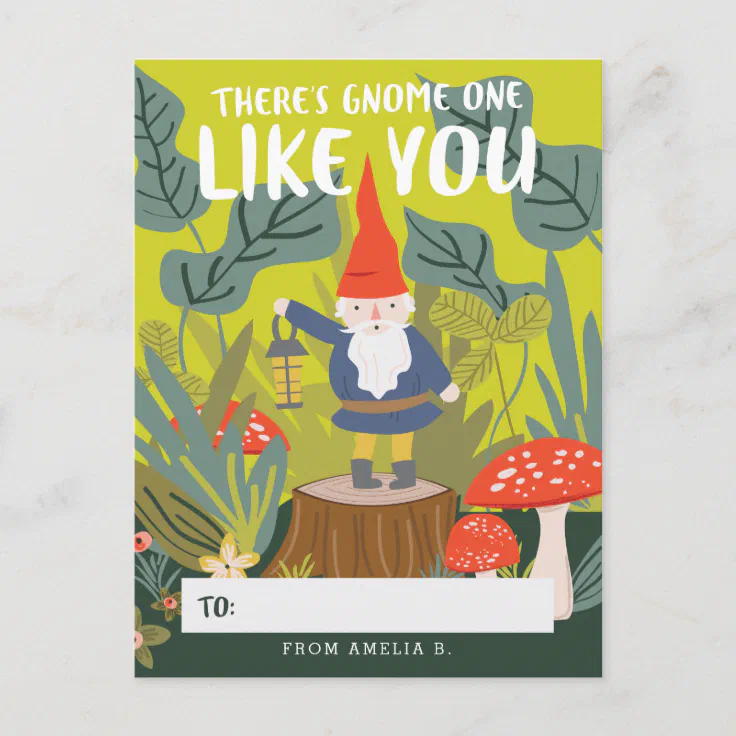 Gnome One Like You Valentine Holiday Postcard | Zazzle