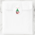 Gnome Red Green Holiday Wishes Personalized Classic Round Sticker | Zazzle