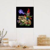 Gnome Riding Frog Poster | Zazzle