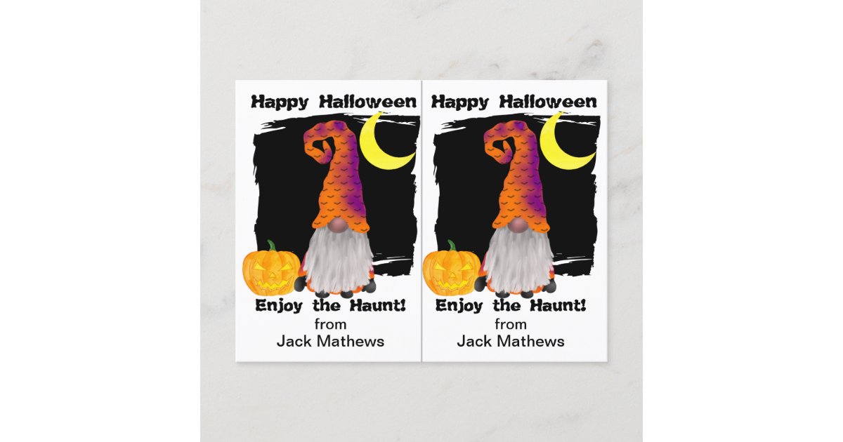 Gnome Wizard School Party Halloween Card | Zazzle
