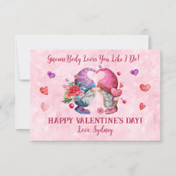 Gnomebody Loves You Like I Do Valentines Day Invitation | Zazzle