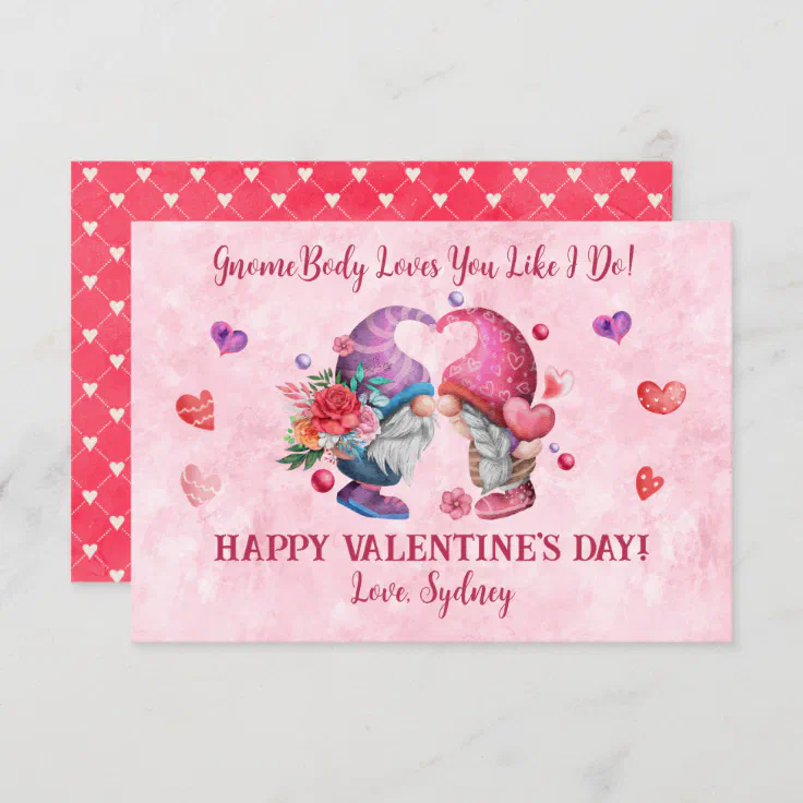 Gnomebody Loves You Like I Do Valentines Day Invitation | Zazzle