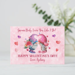 Gnomebody Loves You Like I Do Valentines Day Invitation | Zazzle