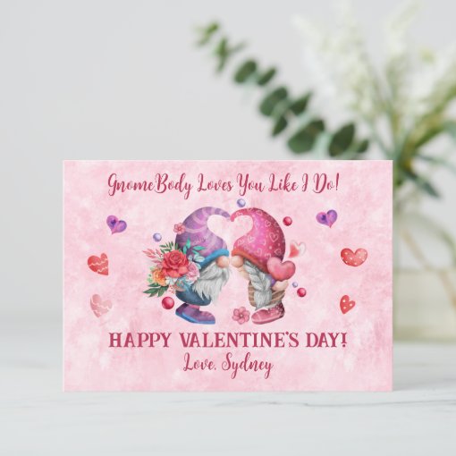 Gnomebody Loves You Like I Do Valentines Day Invitation | Zazzle