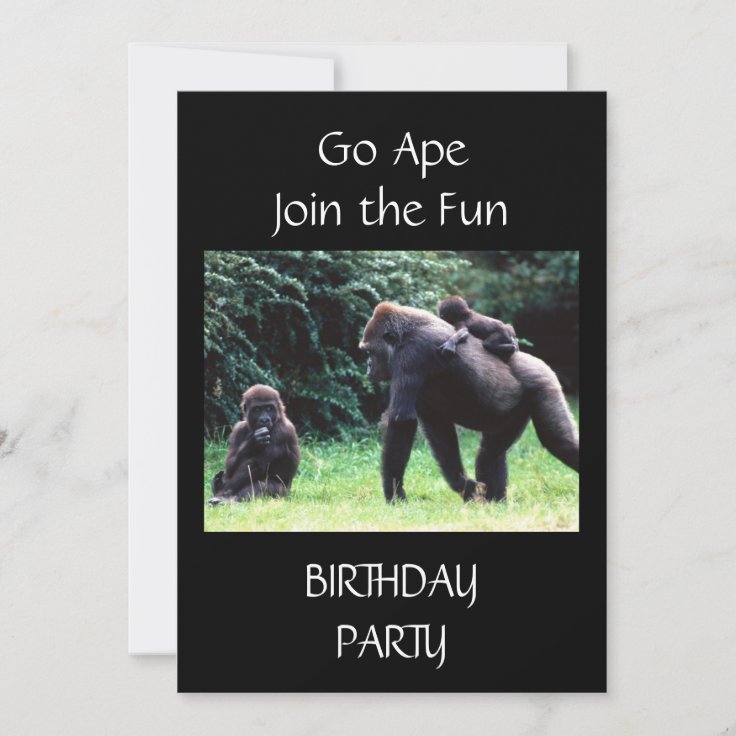 **GO APE** BIRTHDAY PARTY INVITATION | Zazzle