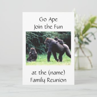 GO APE FAMILY REUNION INVITATION | Zazzle