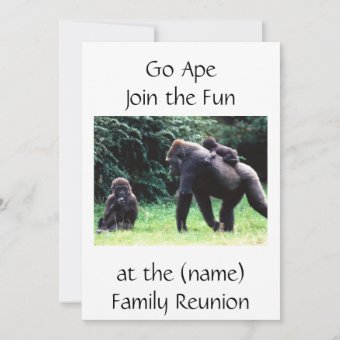 GO APE FAMILY REUNION INVITATION | Zazzle