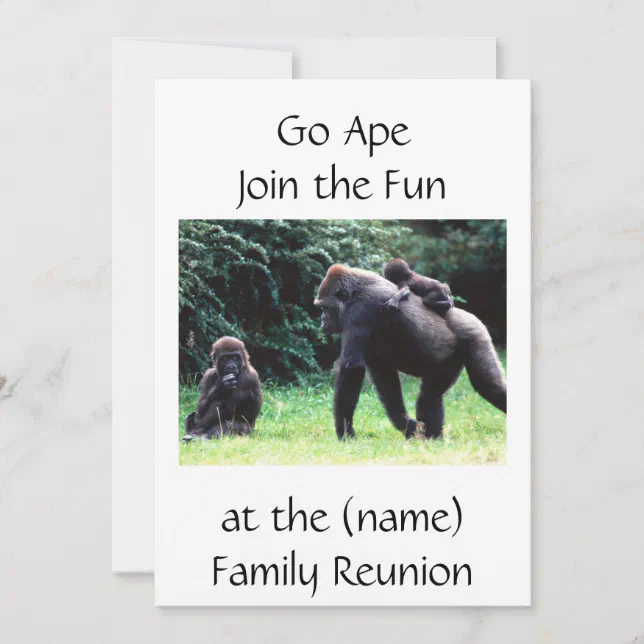 GO APE FAMILY REUNION INVITATION | Zazzle