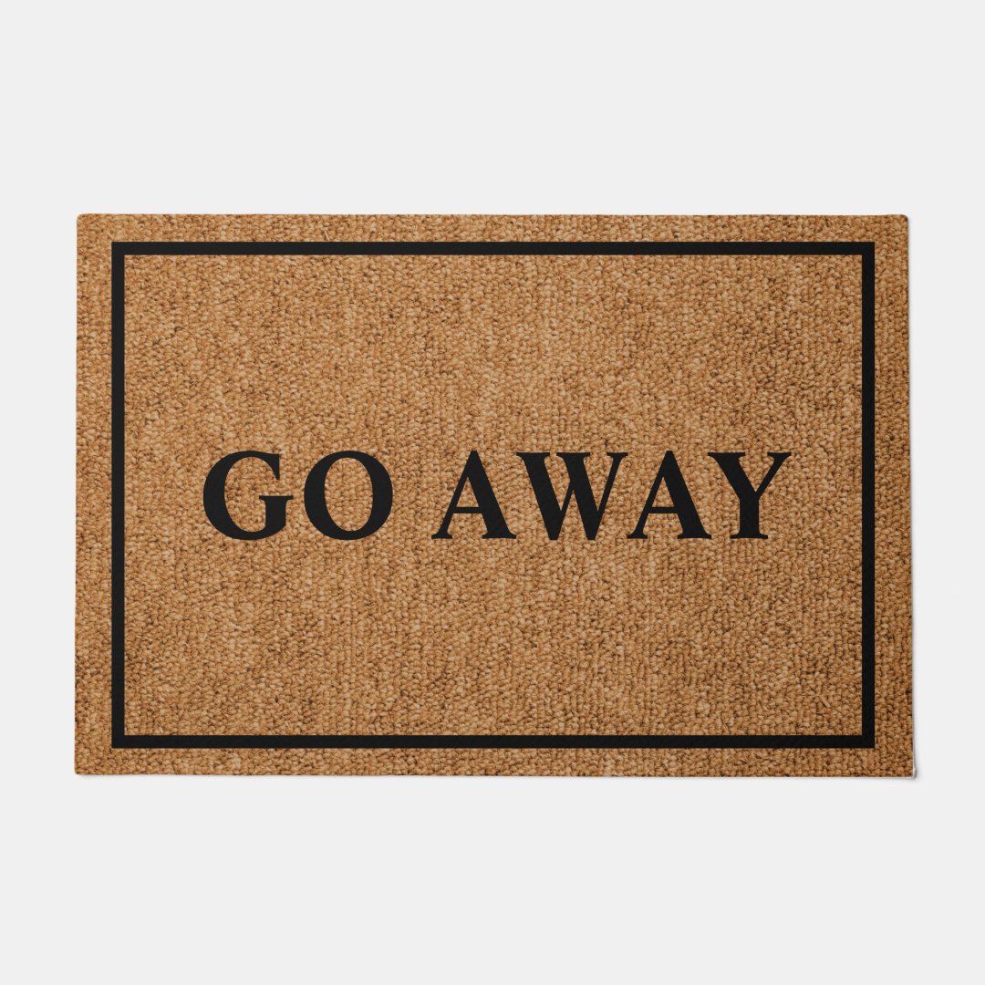 Go Away Custom Introvert Funny Doormat | Zazzle