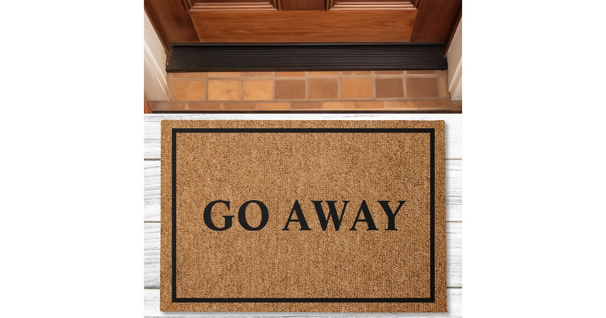 Go Away Custom Introvert Funny Doormat | Zazzle