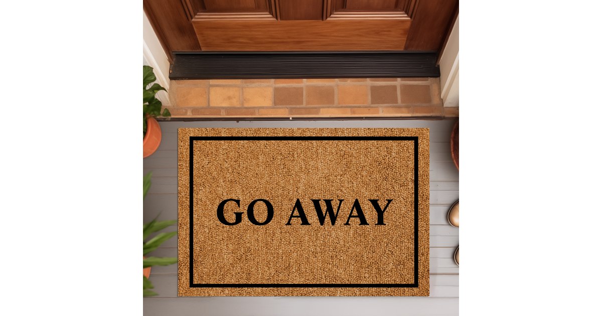 Go Away Custom Introvert Funny Doormat | Zazzle