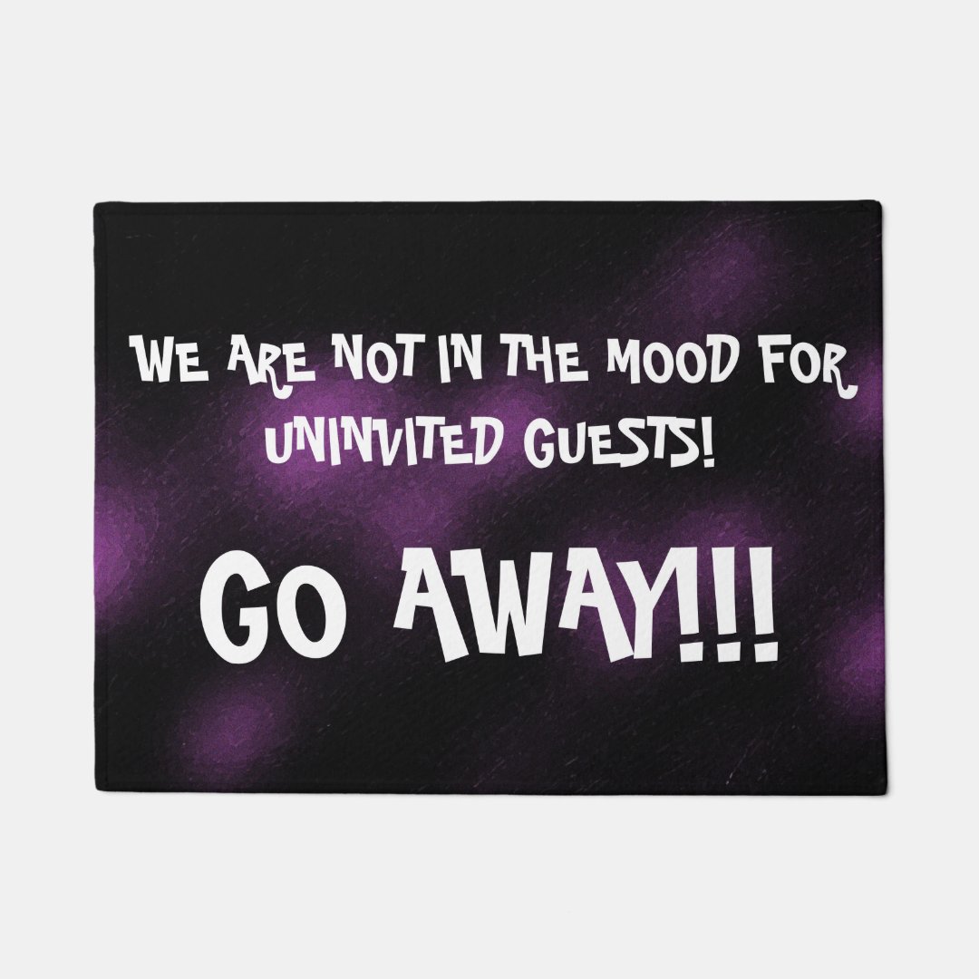 GO AWAY Extremely RUDE Quote Funny Doormat | Zazzle