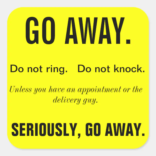 GO AWAY Sticker | Zazzle