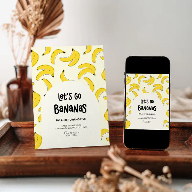 Go Bananas Birthday Party Invitation | Zazzle