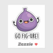 Go Fig-ure Funny Fig Fruit Pun Sticker | Zazzle