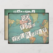 Go Find Yourself Vintage Map Post Card | Zazzle