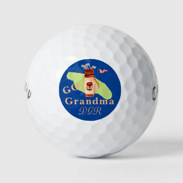 GO GRANDMA Message with Monogram Golf Balls | Zazzle