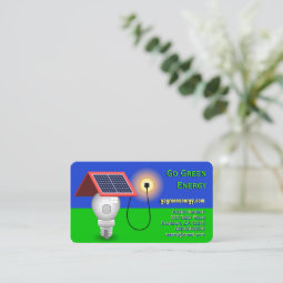 Go Green Energy Solar Power Business Cards | Zazzle