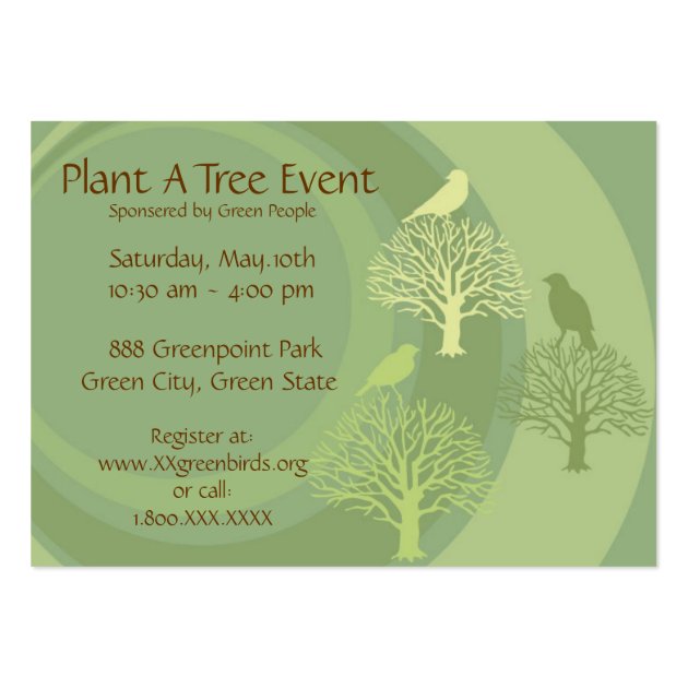 "Go Green" Event Promotion Cards Business Card Template