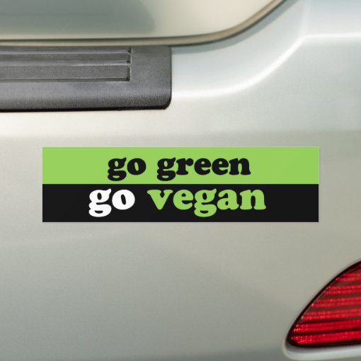 go green go vegan bumper sticker | Zazzle