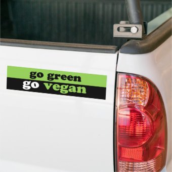 go green go vegan bumper sticker | Zazzle