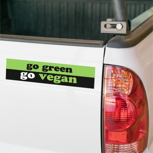 go green go vegan bumper sticker | Zazzle