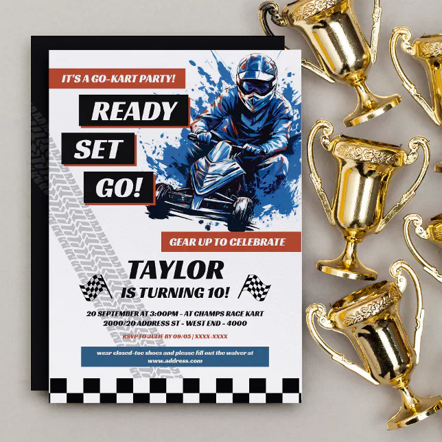 Go Kart Birthday Party Invitation | Zazzle