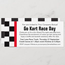 Go kart race day corporate group event invitation | Zazzle