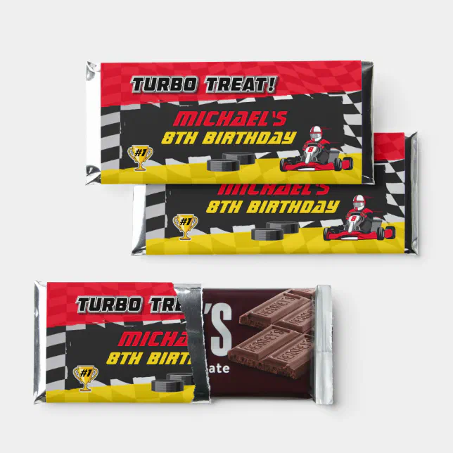 Go Kart Racing Birthday Hershey Bar Favors | Zazzle