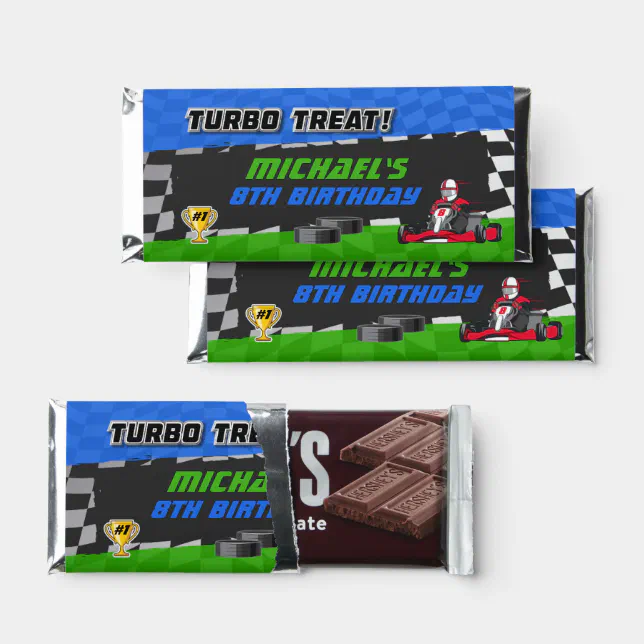 Go Kart Racing Birthday Hershey Bar Favors | Zazzle