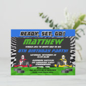 Go Kart Racing Car Birthday Party Invitation | Zazzle