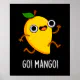Go Mango Funny Running Mango Pun Dark BG Poster | Zazzle
