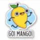 Go Mango Funny Running Mango Pun Sticker | Zazzle