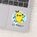 Go Mango Funny Running Mango Pun Sticker | Zazzle
