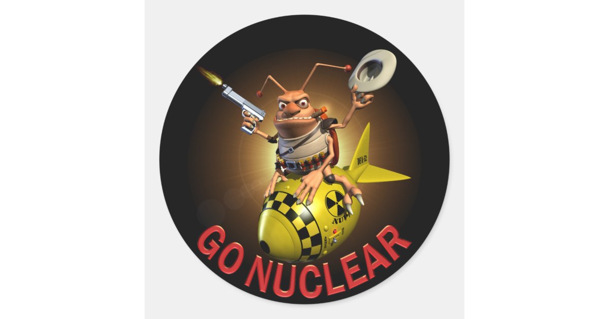 Go Nuclear Classic Round Sticker | Zazzle