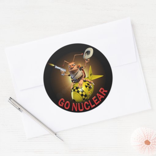 Go Nuclear Classic Round Sticker | Zazzle