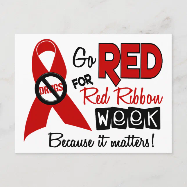 Go Red For Red Ribbon Week Postcard | Zazzle