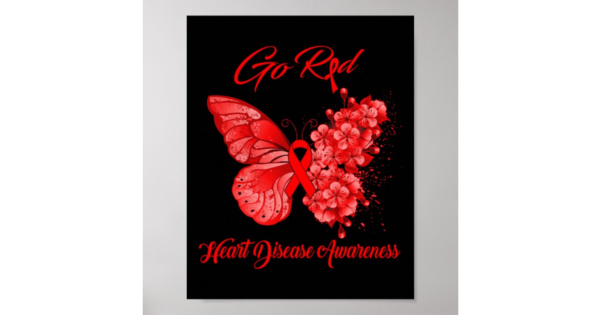 Go Red Heart Disease Awareness Poster | Zazzle