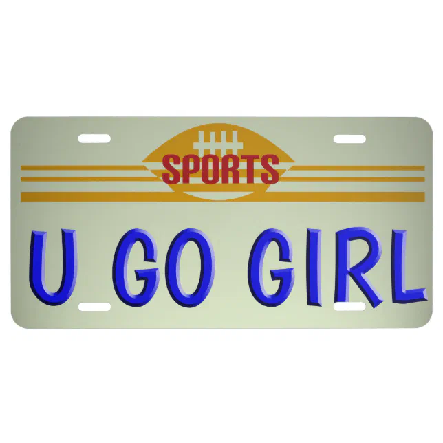 Go Sports Girl License License Plate | Zazzle