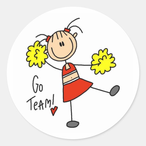 Go Team Cheerleader Sticker | Zazzle